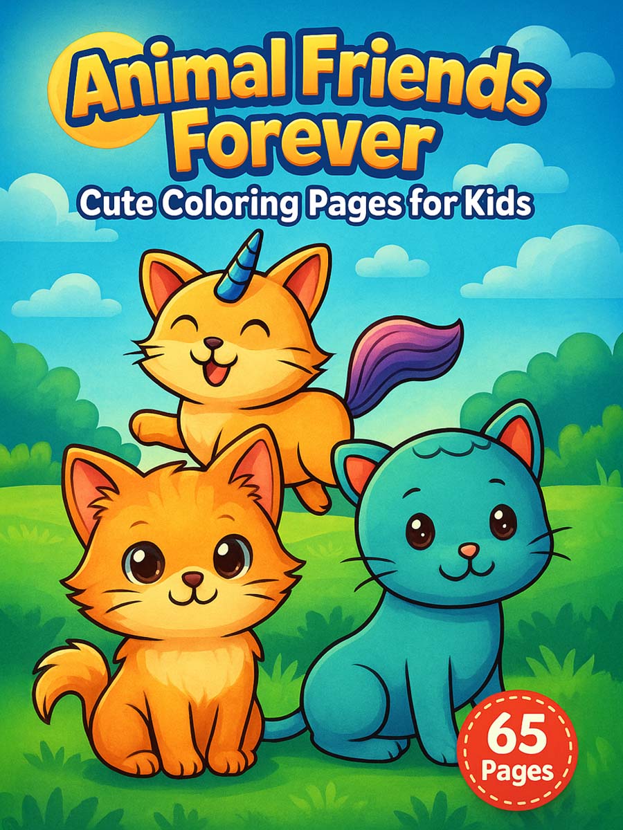 Animal Friends Forever – 65 Cute Coloring Pages for Kids - Kids ...