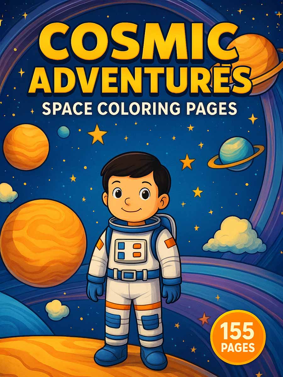 Cosmic Adventures – 155 Space Coloring Pages - Kids Printables Activities