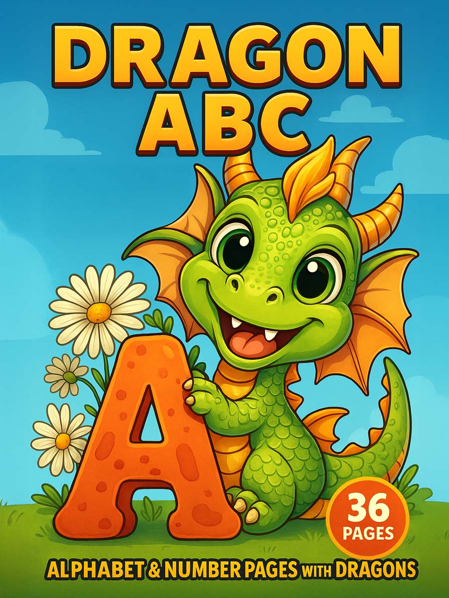 Dragon ABC – 36 Alphabet & Number Pages with Dragons - Kids Printables ...