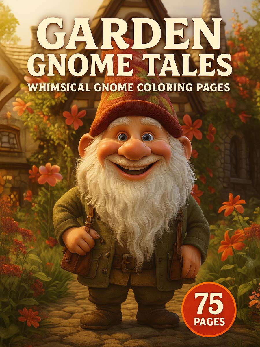 Garden Gnome Tales – 75 Whimsical Gnome Coloring Pages - Kids ...