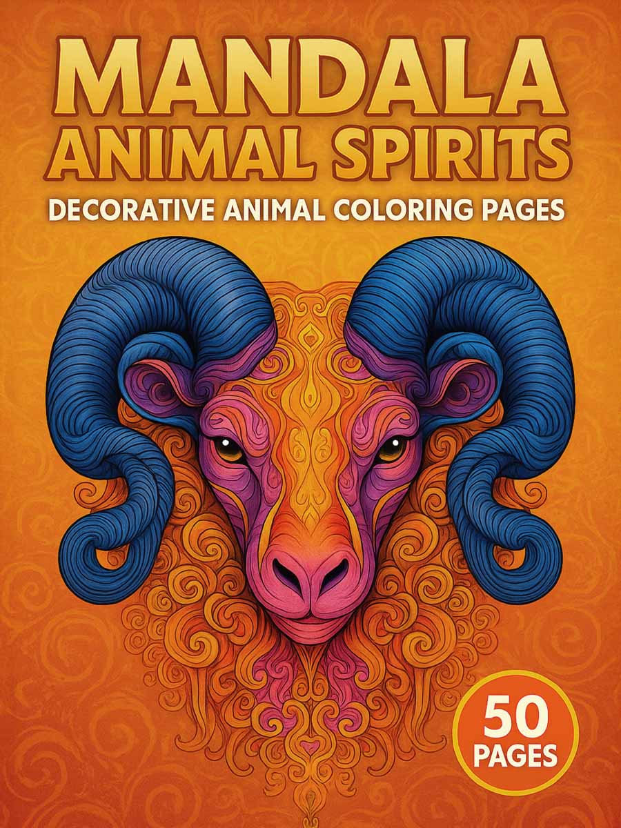 Mandala Animal Spirits – 50 Decorative Animal Pages - Kids Printables ...