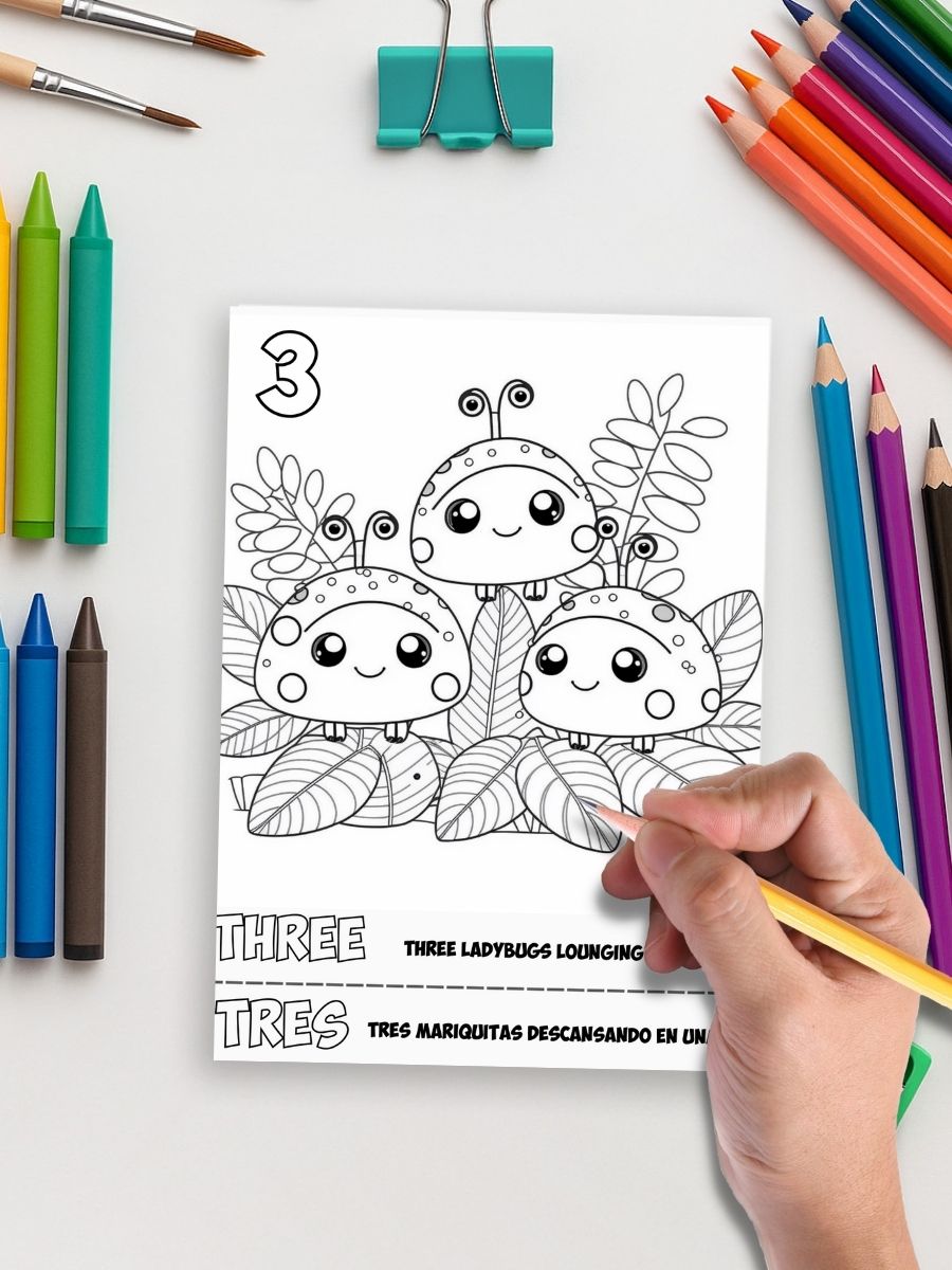 Bilingual Numbers in the Garden - Kids Printables Activities
