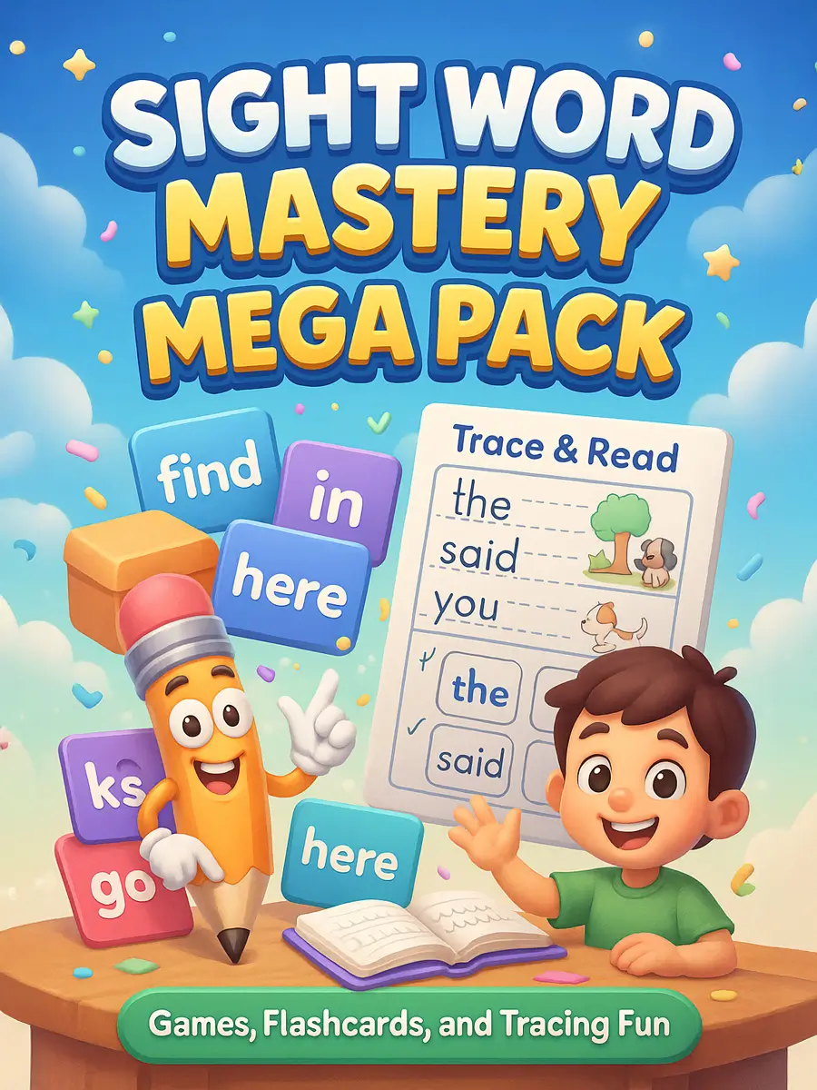 Sight Word Mastery Mega Pack – 1,121 Pages of Games, Flashcards, and ...