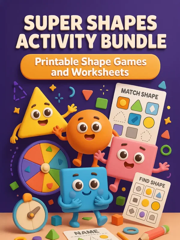 Super Shapes Activity Bundle – 456 Pages of Printable Shape Games and ...