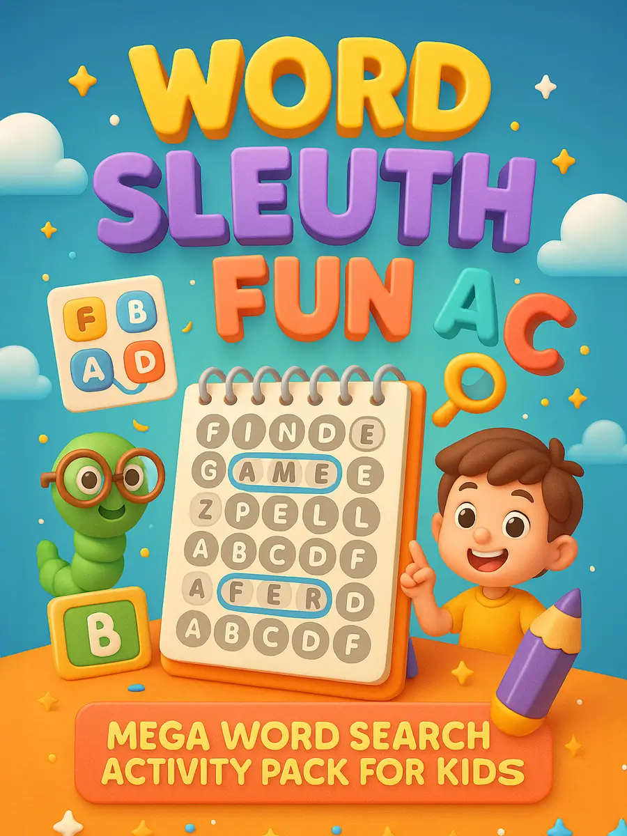 Word Sleuth Fun – Mega Word Search Activity Pack for Kids (548 Pages ...